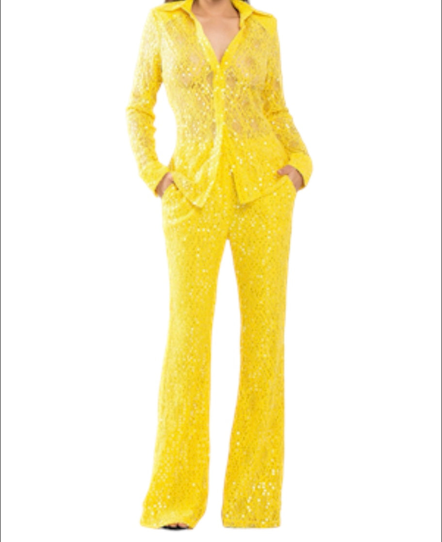 Goji Yellow Sequin Set – Cube 57 Boutique