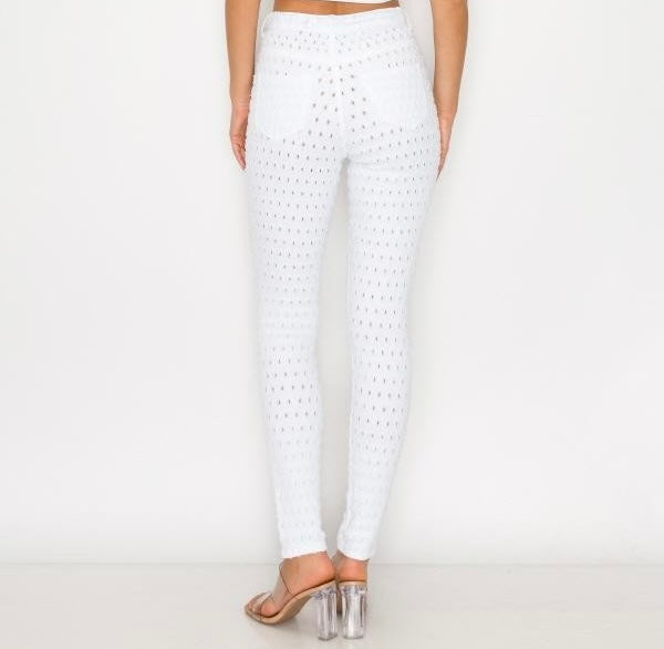 Cash White Pinhole Jeans – Cube 57 Boutique